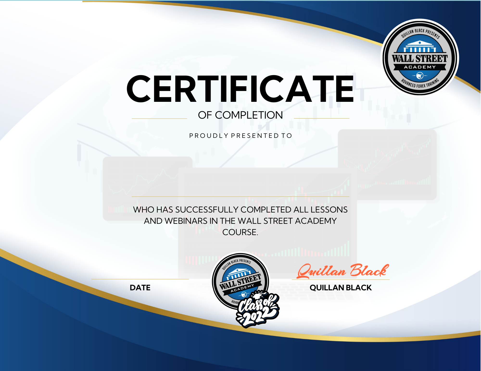 Course Certificate - Wall Street Academy